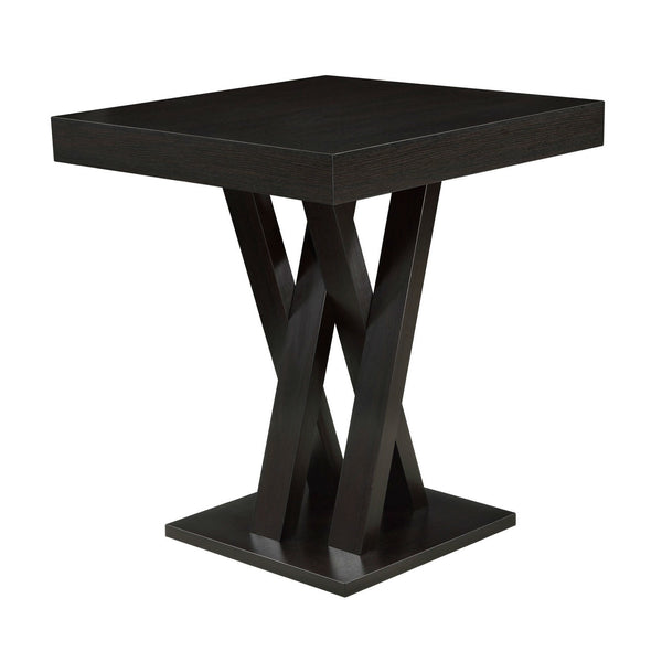 Modern 40-inch High Square Dining Table in Dark Cappuccino Finish ...