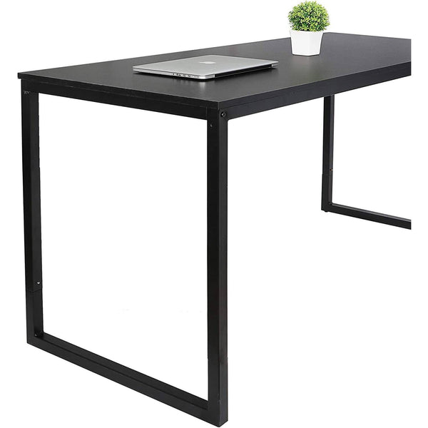 Black Metal Frame Wood Top Modern Home Office Laptop Computer Desk Wri ...